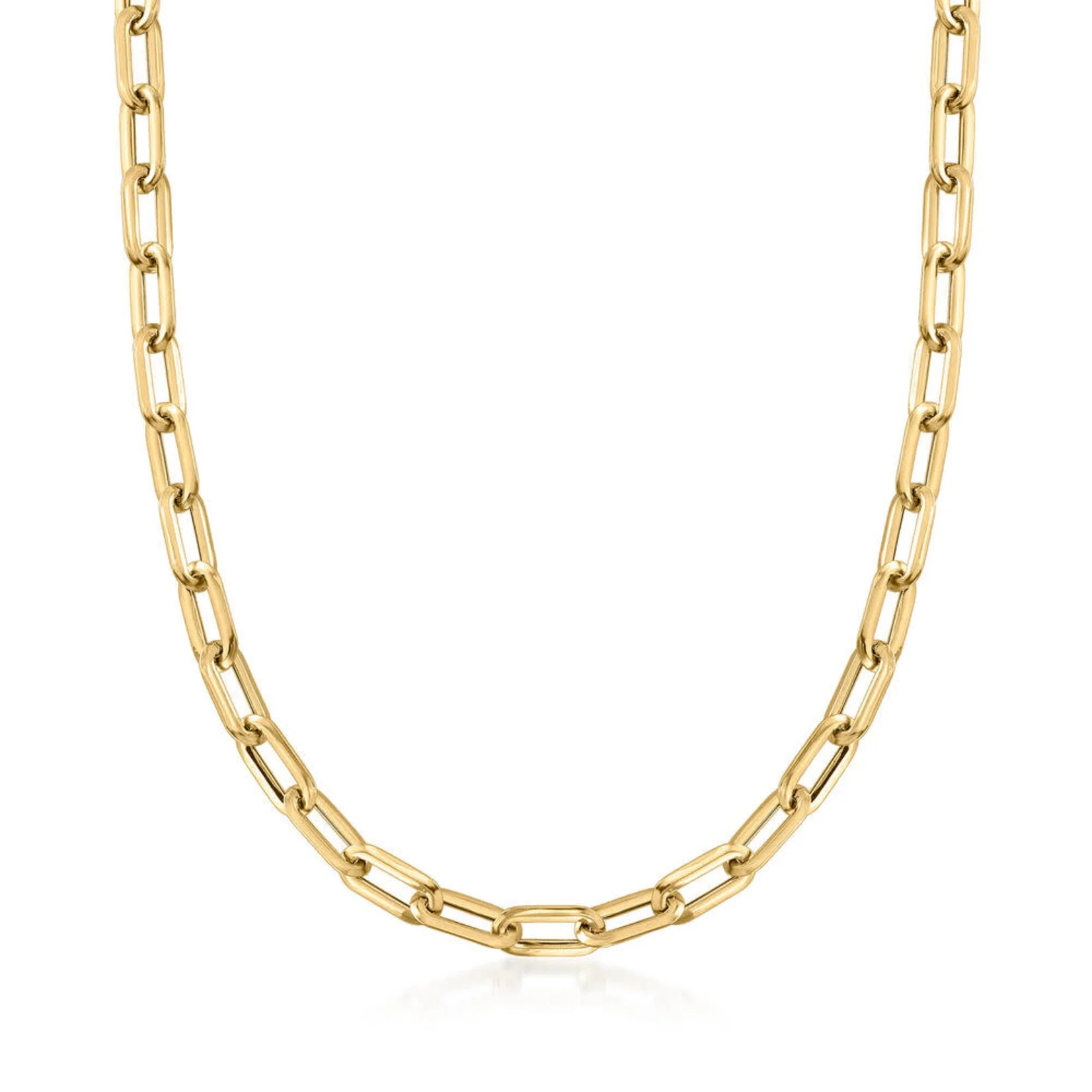 14k Gold Large Elongated Box Chain Necklace – Mina Danielle Jewelry